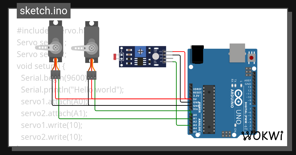 servo with LDR 2nd way - Wokwi ESP32, STM32, Arduino Simulator