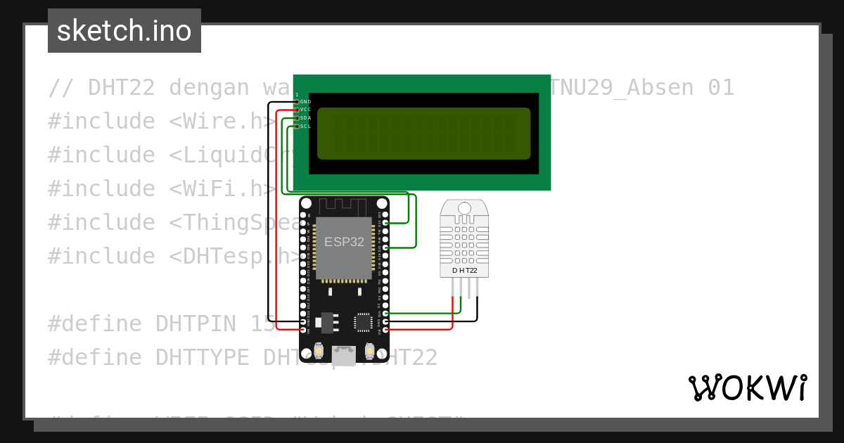Dht 22 Dengan Jam Shafira Wokwi Esp32 Stm32 Arduino Simulator 4710