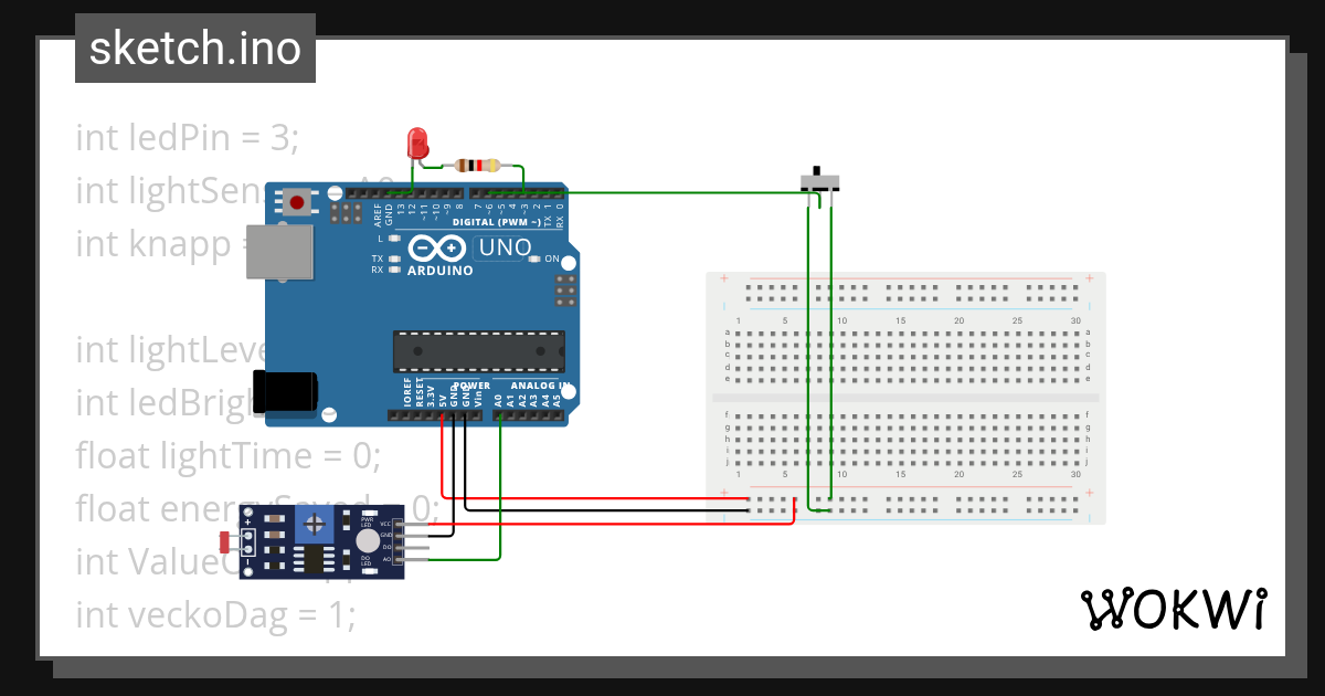Light sensor - Wokwi Arduino and ESP32 Simulator