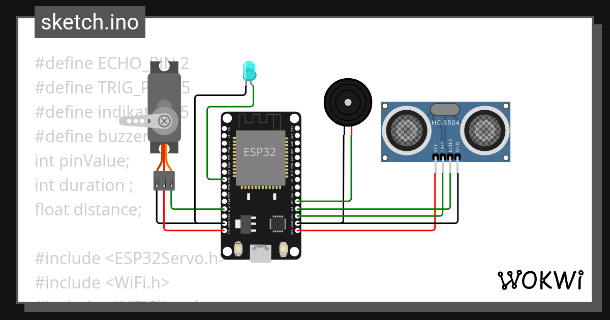 deteksi ketinggian air - Wokwi ESP32, STM32, Arduino Simulator