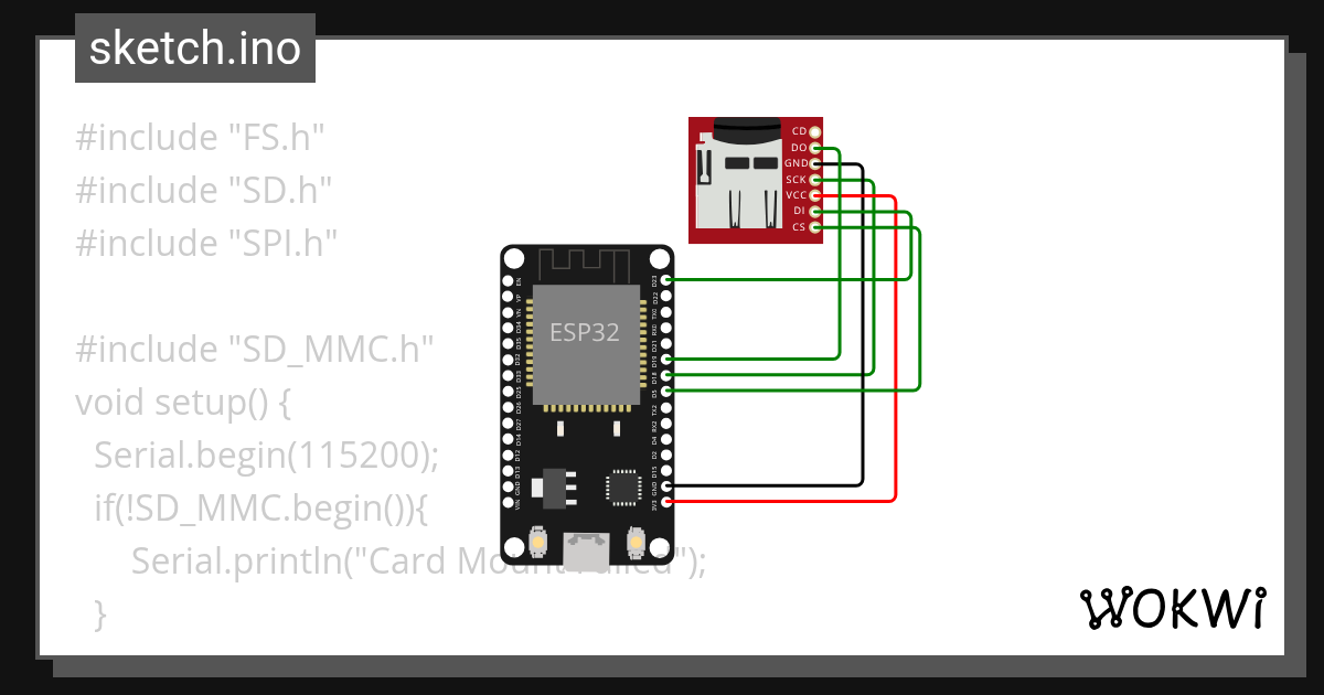 Sd Card Tester Wokwi Esp32 Stm32 Arduino Simulator