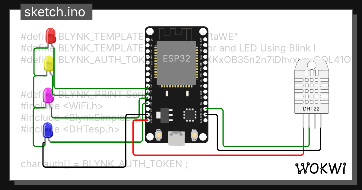 Sensor and LED Using Blink IOT Cloud - Wokwi ESP32, STM32, Arduino ...