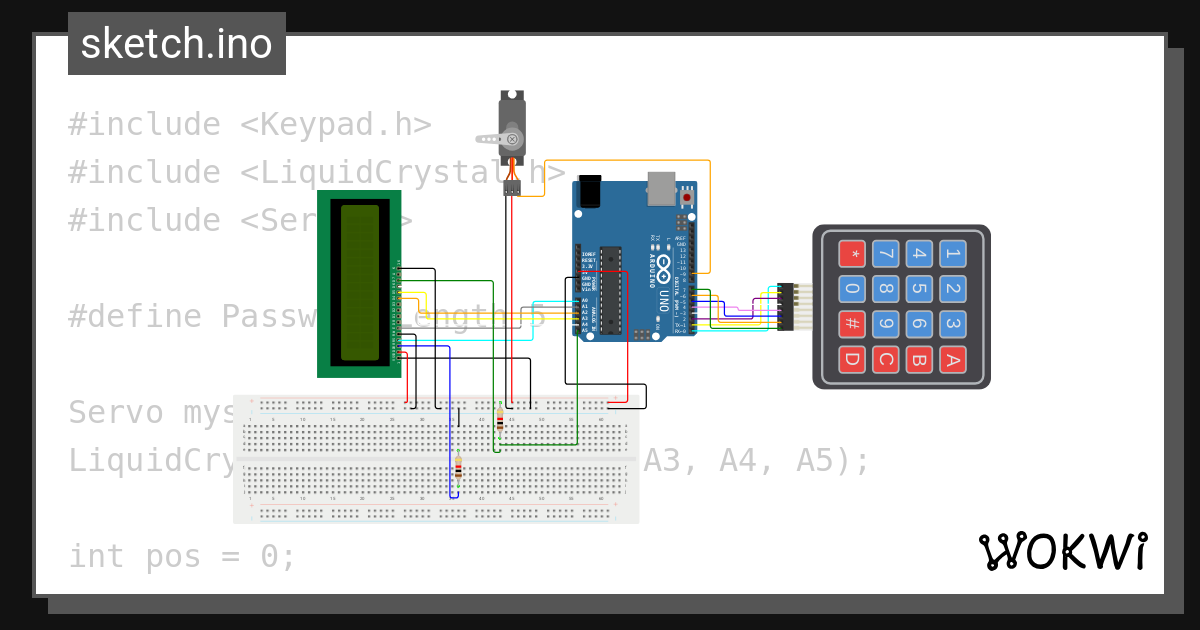 Password Based Door Lock Security System Using Arduino And Keypad Wokwi Esp32 Stm32 Arduino