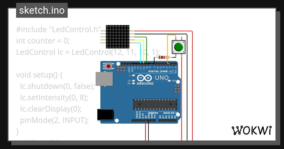 mutare punct de la buton - Wokwi ESP32, STM32, Arduino Simulator