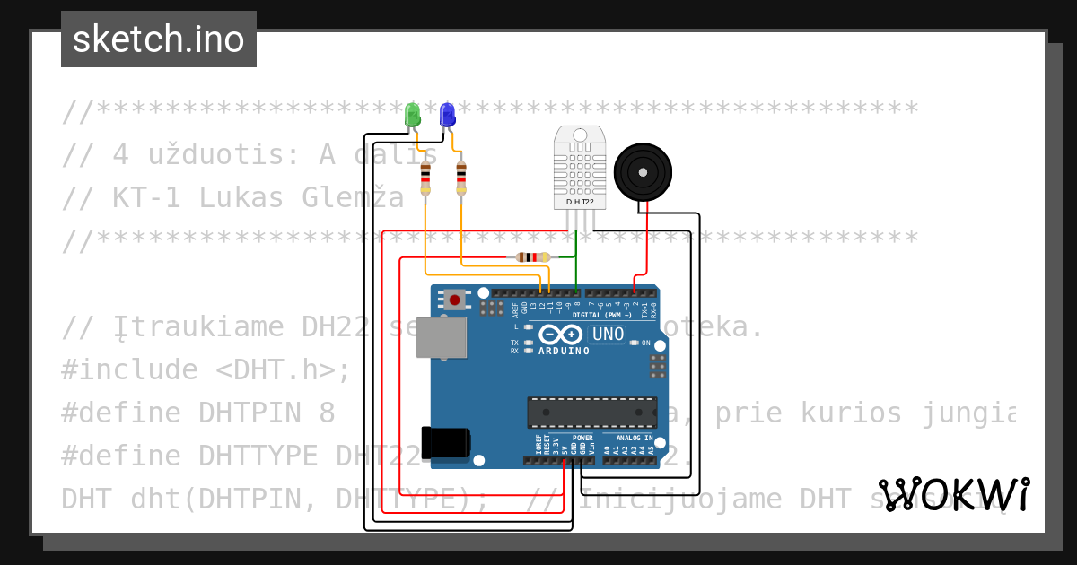 Kk 4 Užduotis A Dalis Wokwi Esp32 Stm32 Arduino Simulator
