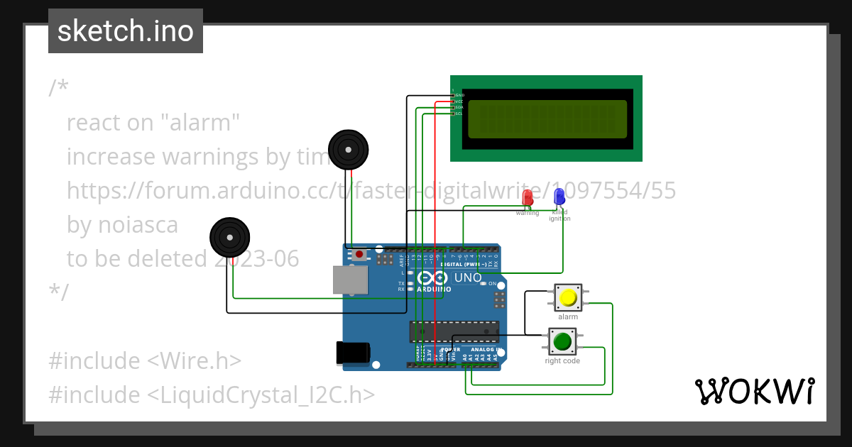 FSM, Buzzer, LED - Wokwi ESP32, STM32, Arduino Simulator