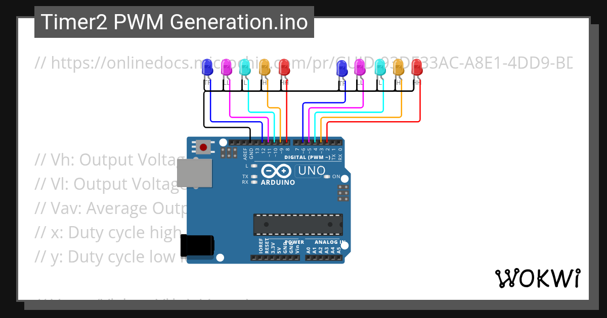MicroChip - Timer1 PWM Generation - Wokwi ESP32, STM32, Arduino Simulator