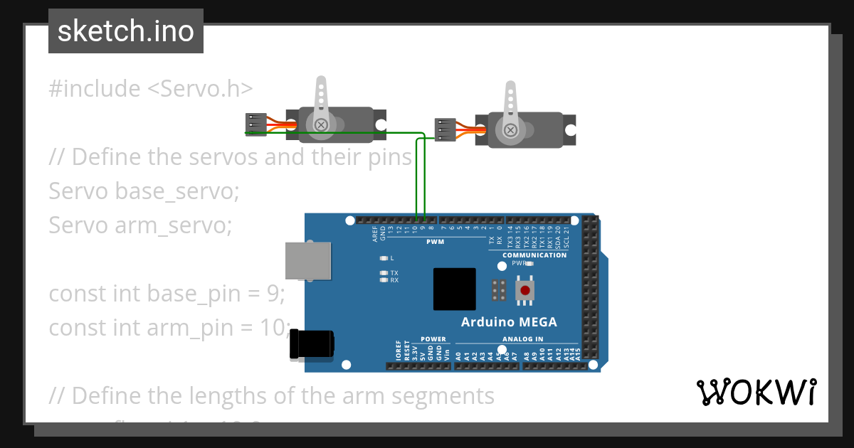 Servo ik - Wokwi ESP32, STM32, Arduino Simulator