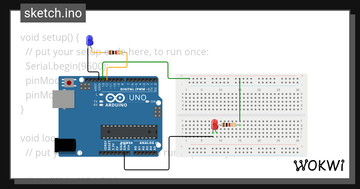 First LED Set - Wokwi ESP32, STM32, Arduino Simulator