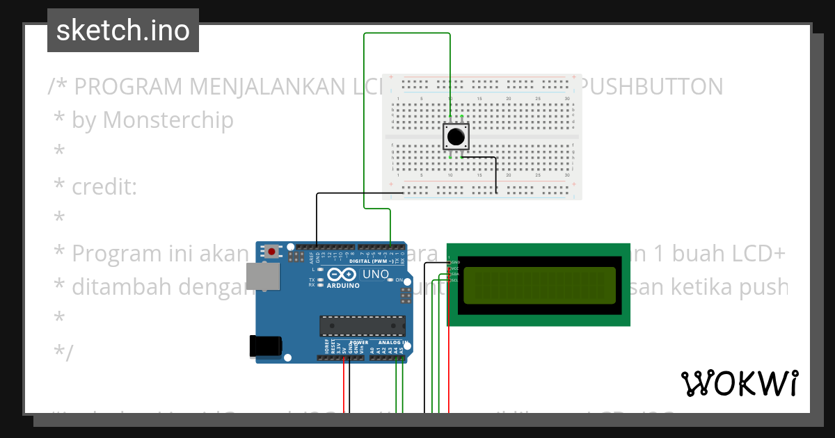 lcd + pb - Wokwi ESP32, STM32, Arduino Simulator