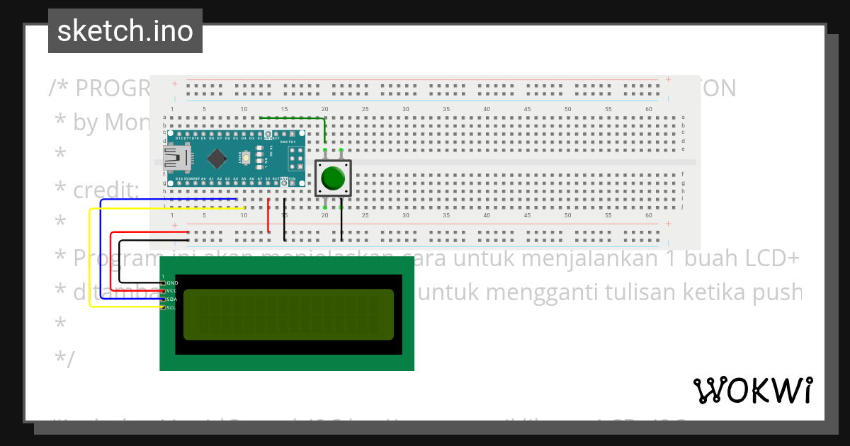 lcd+pb - Wokwi ESP32, STM32, Arduino Simulator