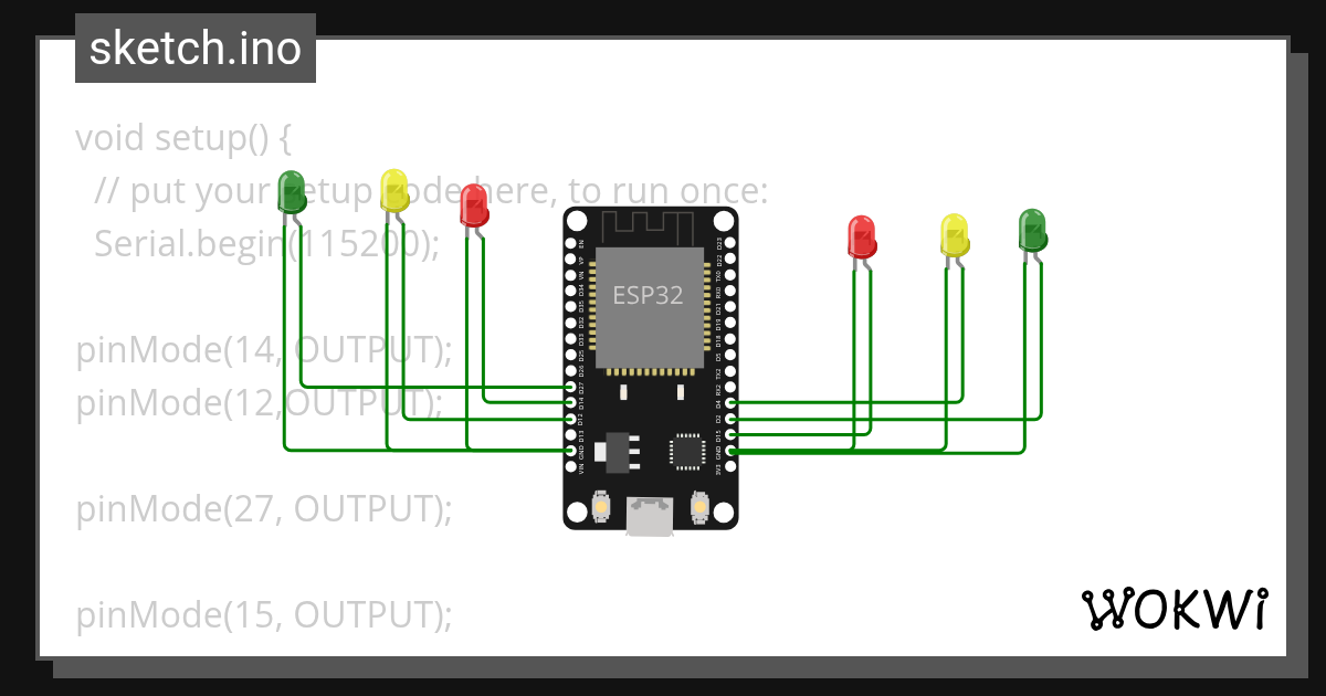 traficlight - Wokwi ESP32, STM32, Arduino Simulator