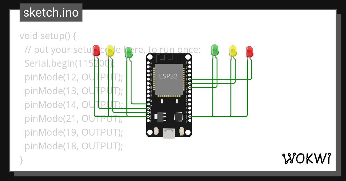 LED blink - Wokwi ESP32, STM32, Arduino Simulator