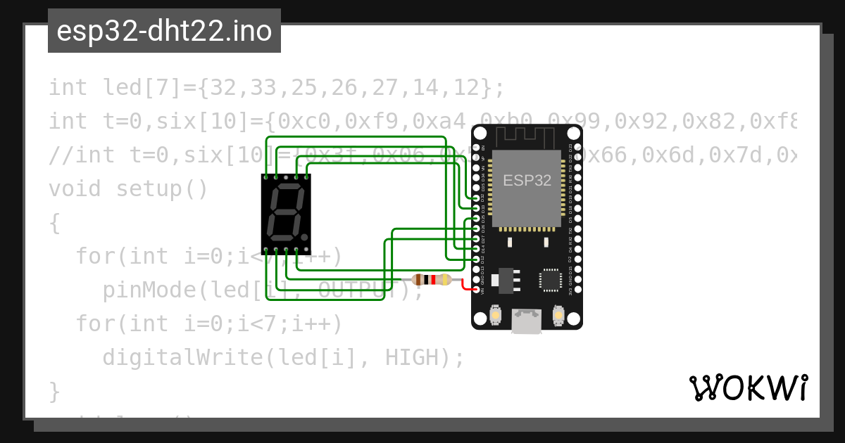七段顯示器ino Wokwi Esp32 Stm32 Arduino Simulator 6865