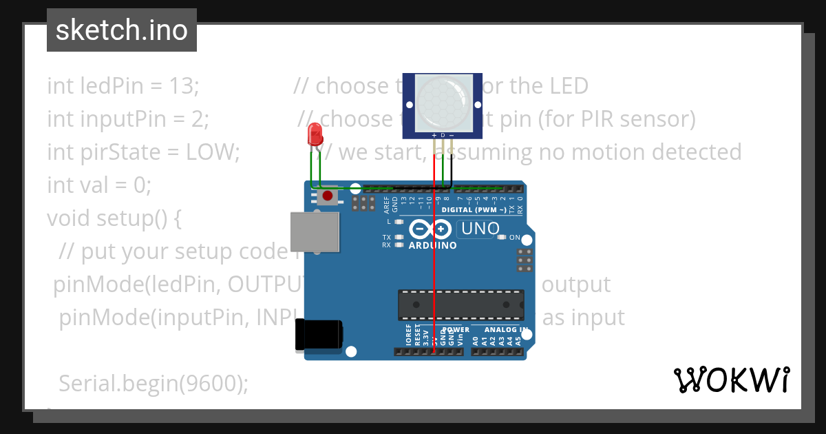 Pir Sensor Wokwi Esp32 Stm32 Arduino Simulator