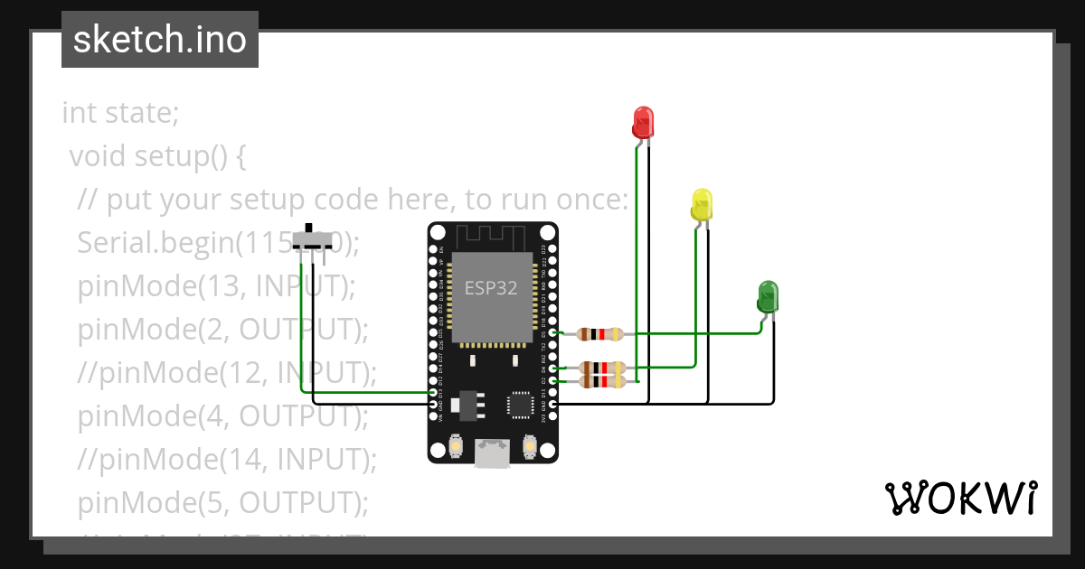 traffic light - Wokwi ESP32, STM32, Arduino Simulator