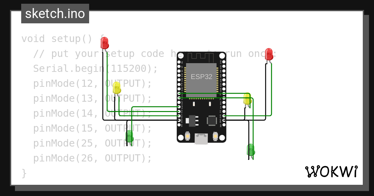 Traffic Light Wokwi Esp32 Stm32 Arduino Simulator 1647