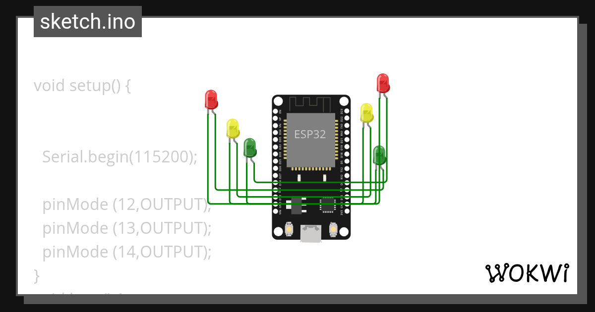 Traffic Light Wokwi Esp32 Stm32 Arduino Simulator 4116