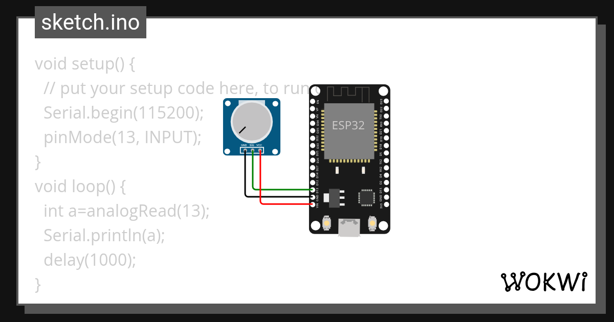 potentiometer - Wokwi ESP32, STM32, Arduino Simulator