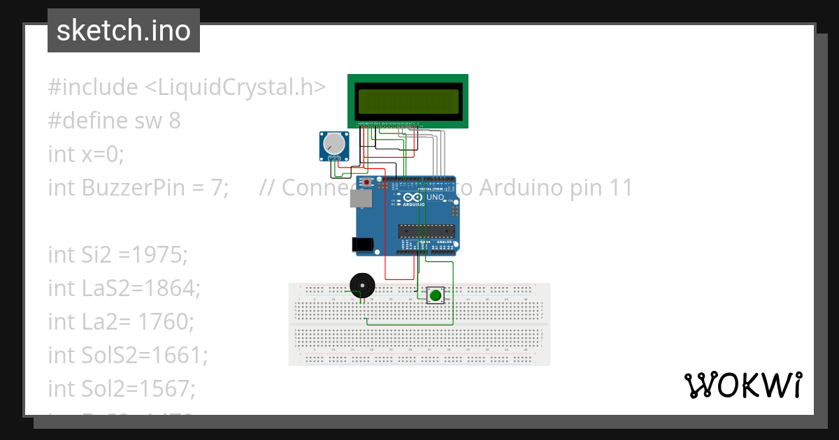 LCD music - Wokwi ESP32, STM32, Arduino Simulator