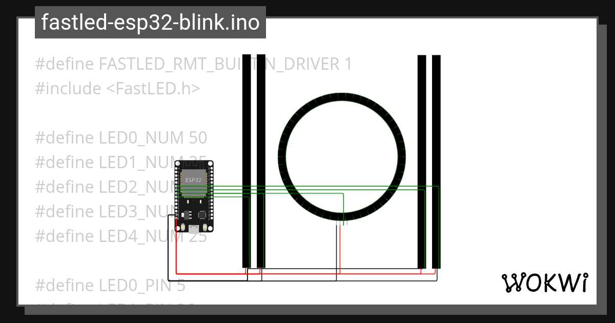 fastled-esp32-test.ino - Wokwi ESP32, STM32, Arduino Simulator