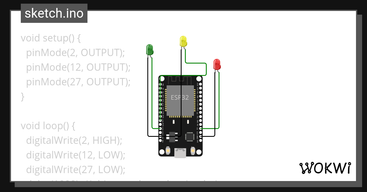 Arduino Semáforo Wokwi Esp32 Stm32 Arduino Simulator