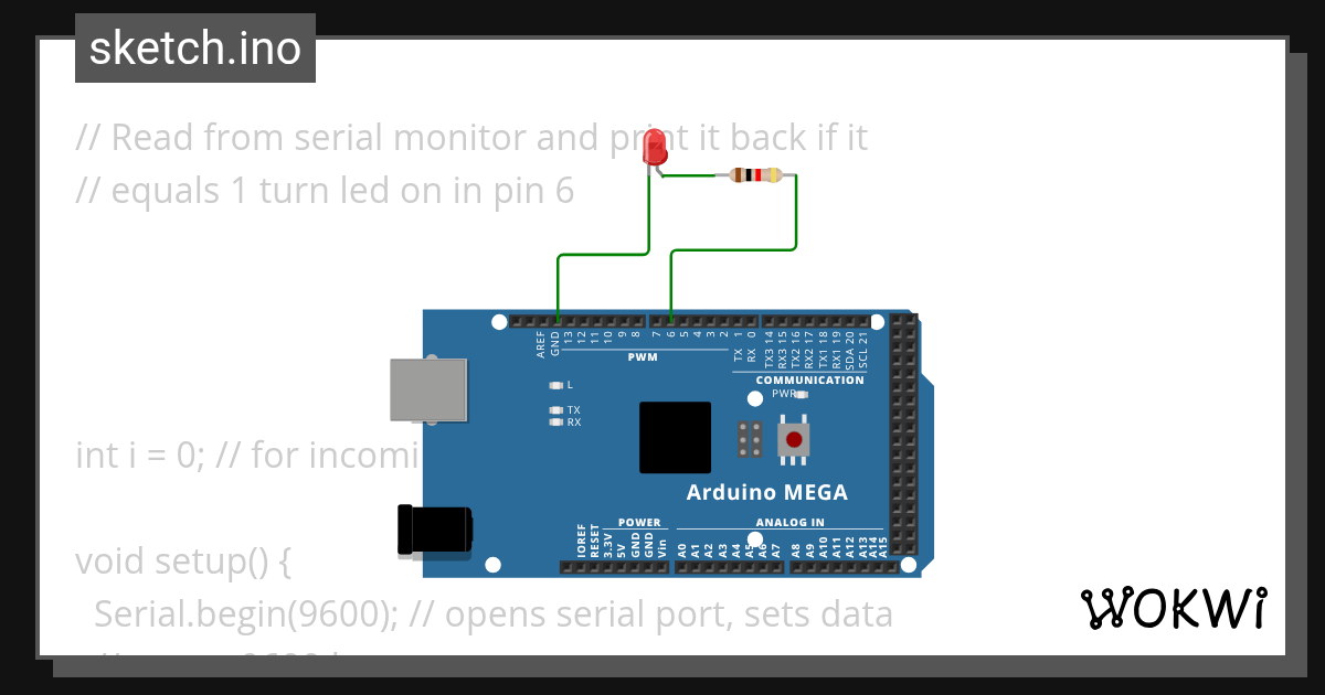 Reads_from_serial_monitor_prints_it_back_turns_led_on_if_1 - Wokwi ESP32, STM32, Arduino Simulator