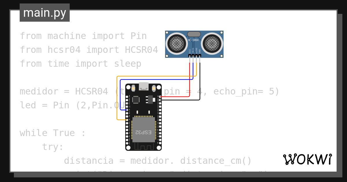 distancia - Wokwi ESP32, STM32, Arduino Simulator distancia - Wokwi ESP32, STM32, Arduino Simulator