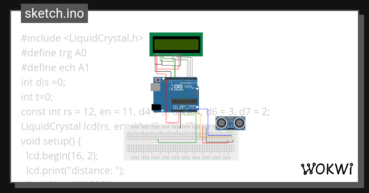 ultra sonic task - Wokwi ESP32, STM32, Arduino Simulator