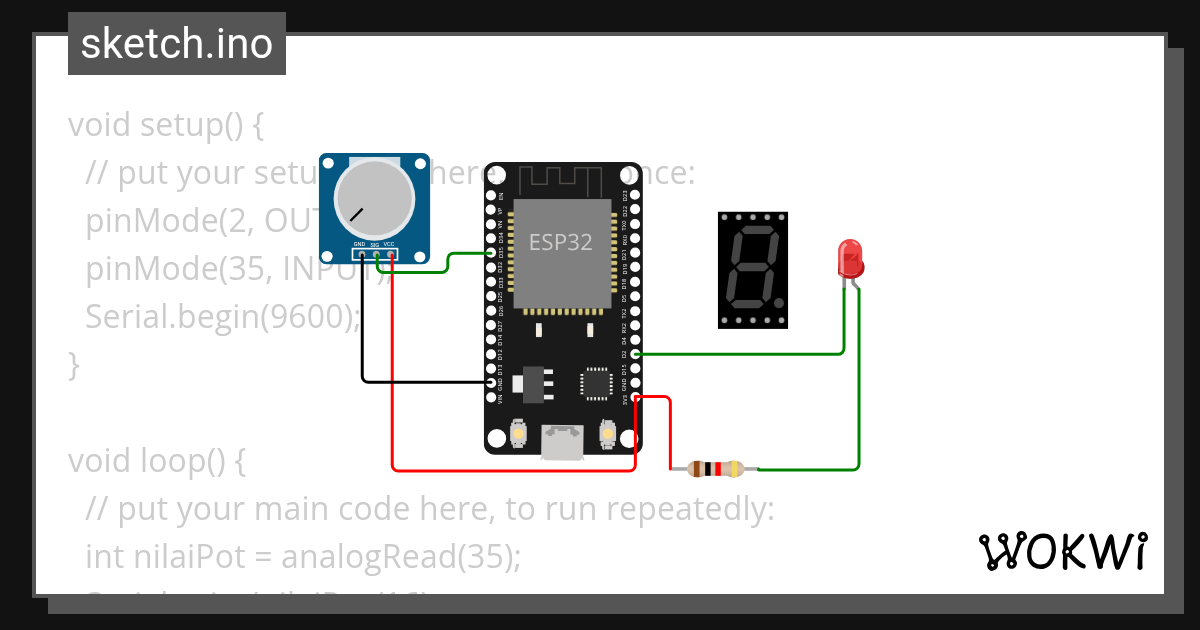 GPIO ANALOG - Wokwi ESP32, STM32, Arduino Simulator