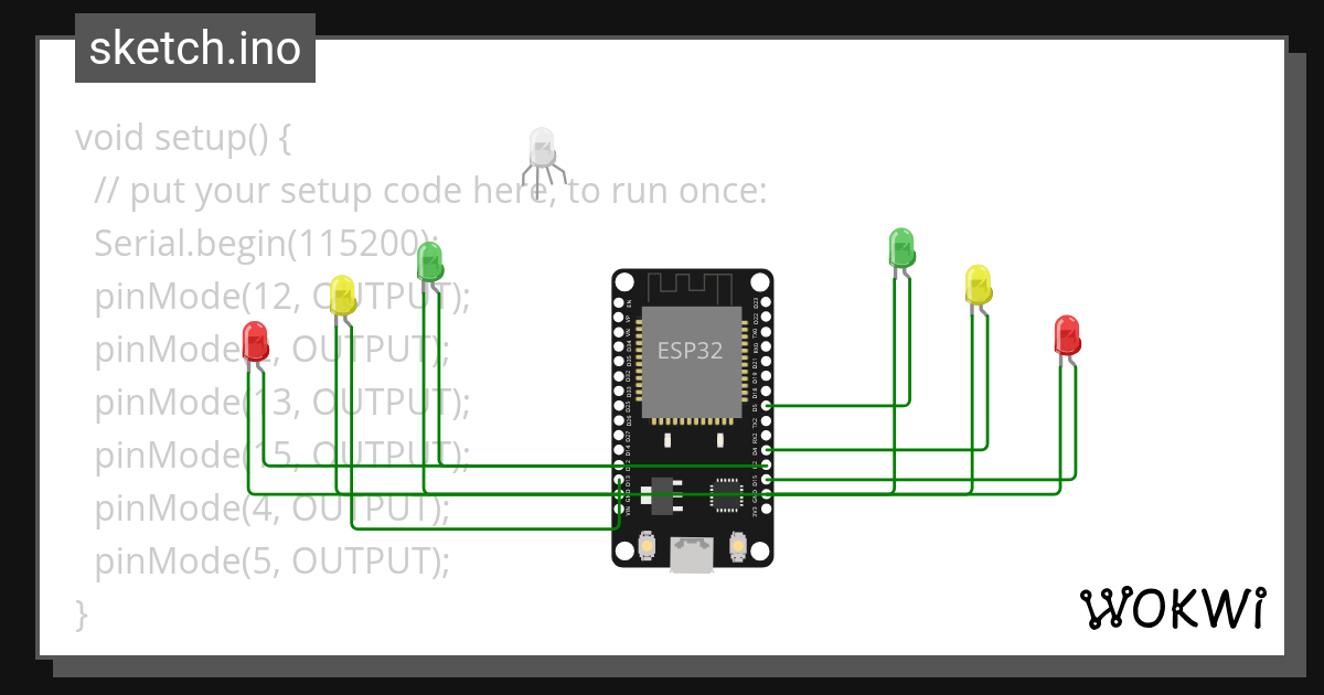 traffic light - Wokwi ESP32, STM32, Arduino Simulator