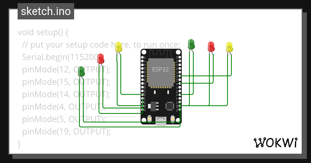 traffic signal 1 - Wokwi ESP32, STM32, Arduino Simulator