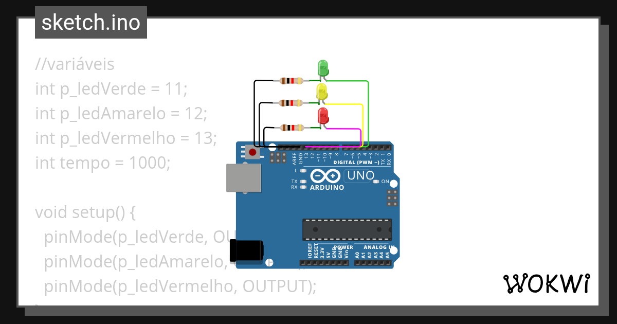 Semáforo- IoT - Wokwi ESP32, STM32, Arduino Simulator