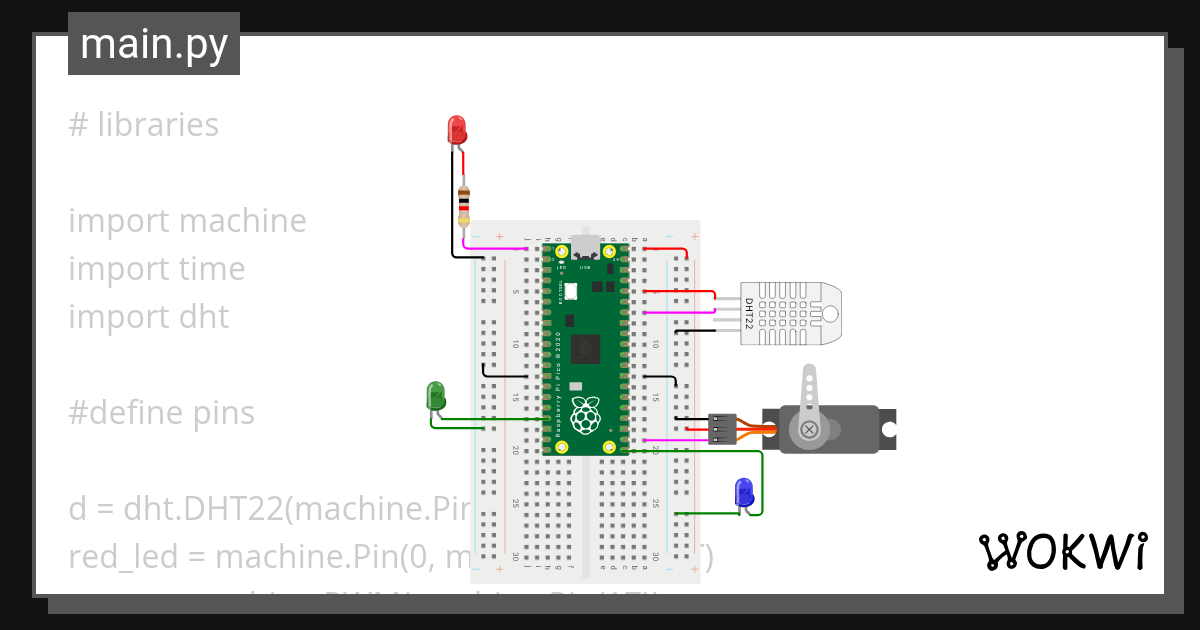 Test2 of breadboard diagram - Wokwi ESP32, STM32, Arduino Simulator