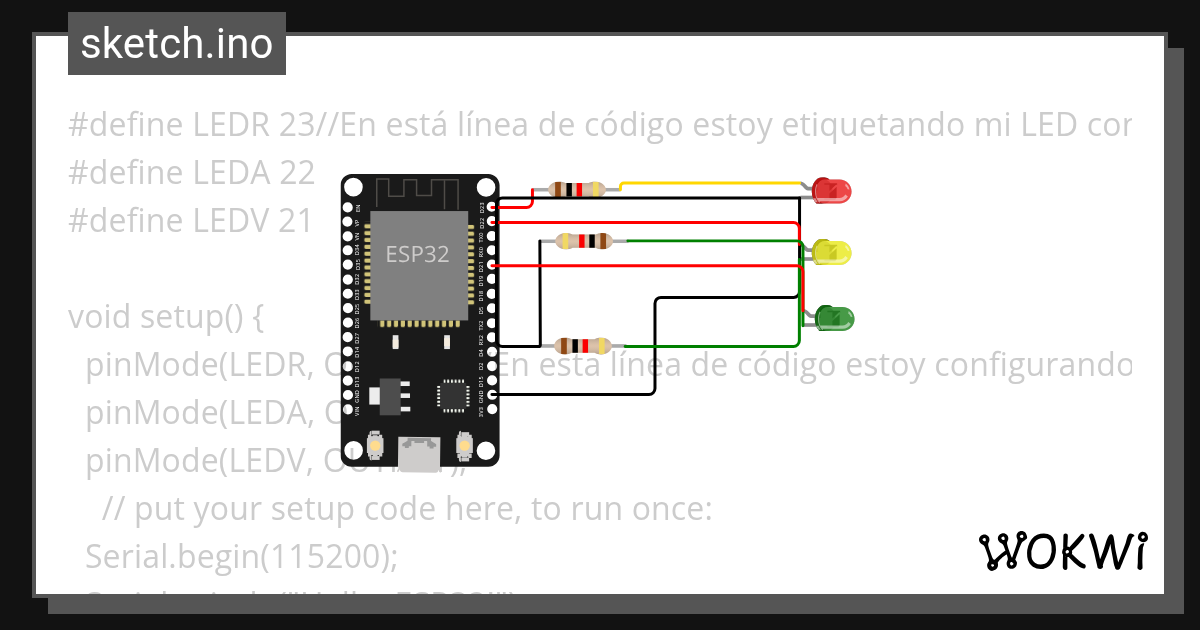 SEMAFORO LISTO - Wokwi ESP32, STM32, Arduino Simulator
