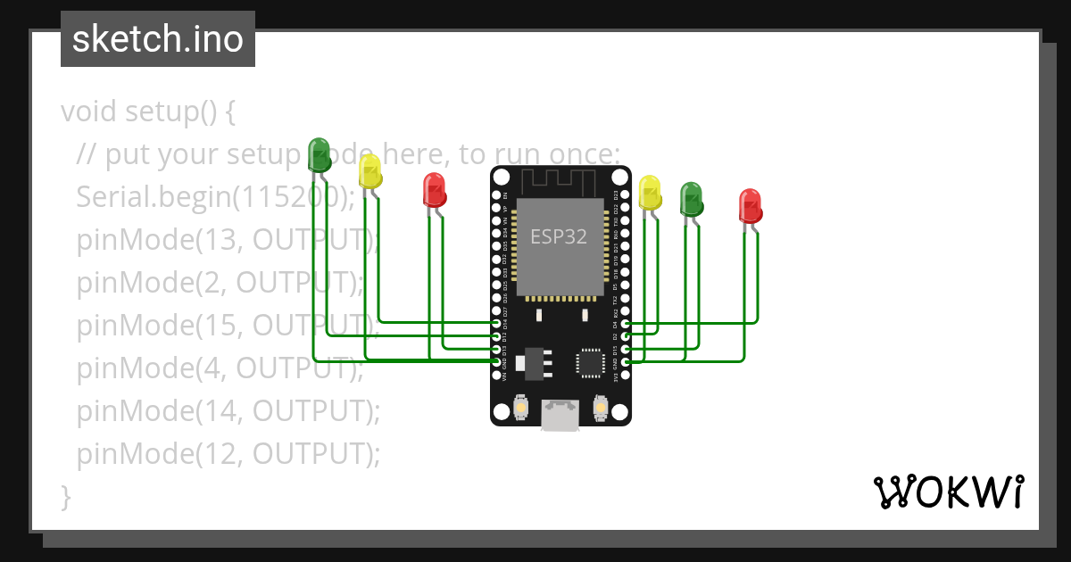 traffic signal.ram - Wokwi ESP32, STM32, Arduino Simulator