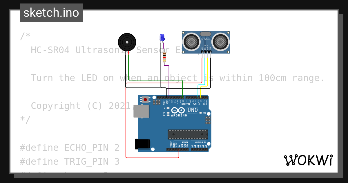 Sensor Jarak Wokwi Esp32 Stm32 Arduino Simulator
