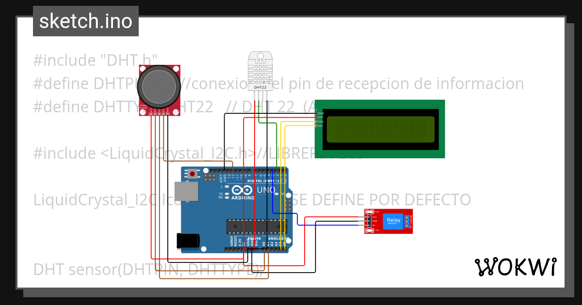 SENSOR DE TEMPERATURA PANTALLA LED Y JOISTIM - Wokwi ESP32, STM32, Arduino Simulator