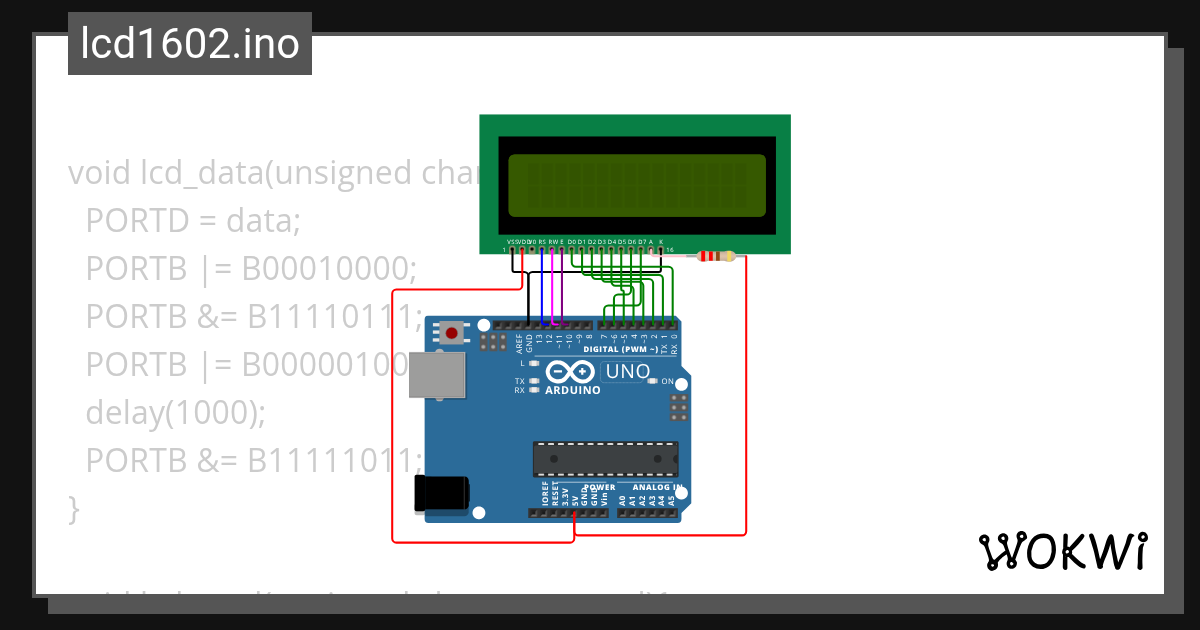 16 x 2 LCD Copy - Wokwi ESP32, STM32, Arduino Simulator