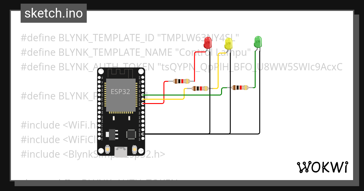 Control Lampu Wokwi Esp32 Stm32 Arduino Simulator 0980