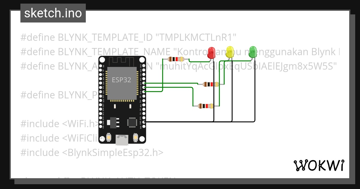 Kontrol Lampu - Wokwi ESP32, STM32, Arduino Simulator