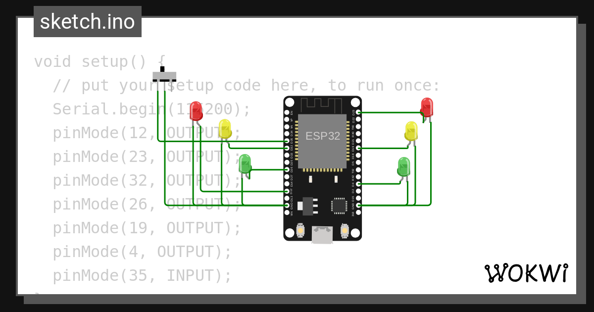 Traffic Signals Wokwi Esp32 Stm32 Arduino Simulator