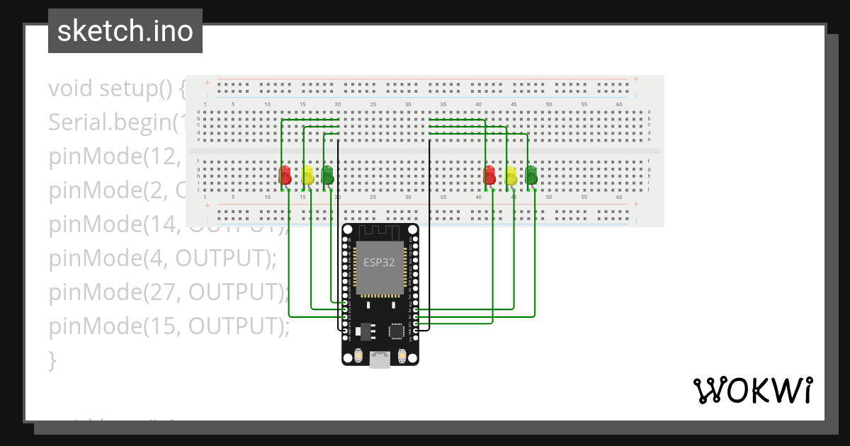Traffic Light 2 Wokwi Esp32 Stm32 Arduino Simulator 5378
