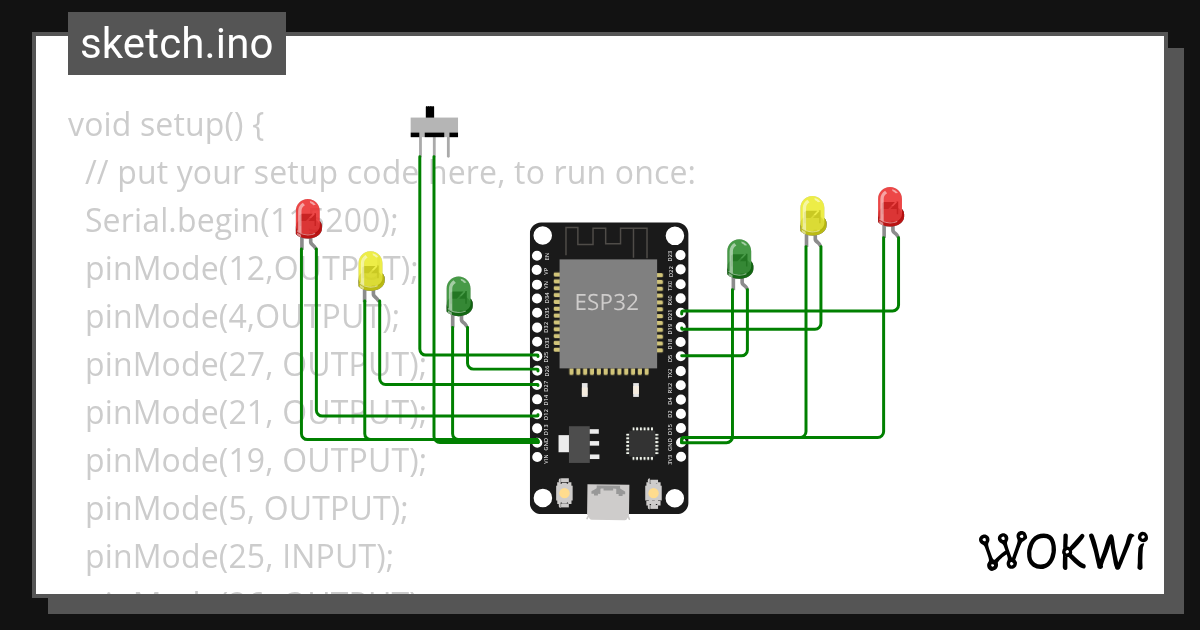 traffic light - Wokwi ESP32, STM32, Arduino Simulator