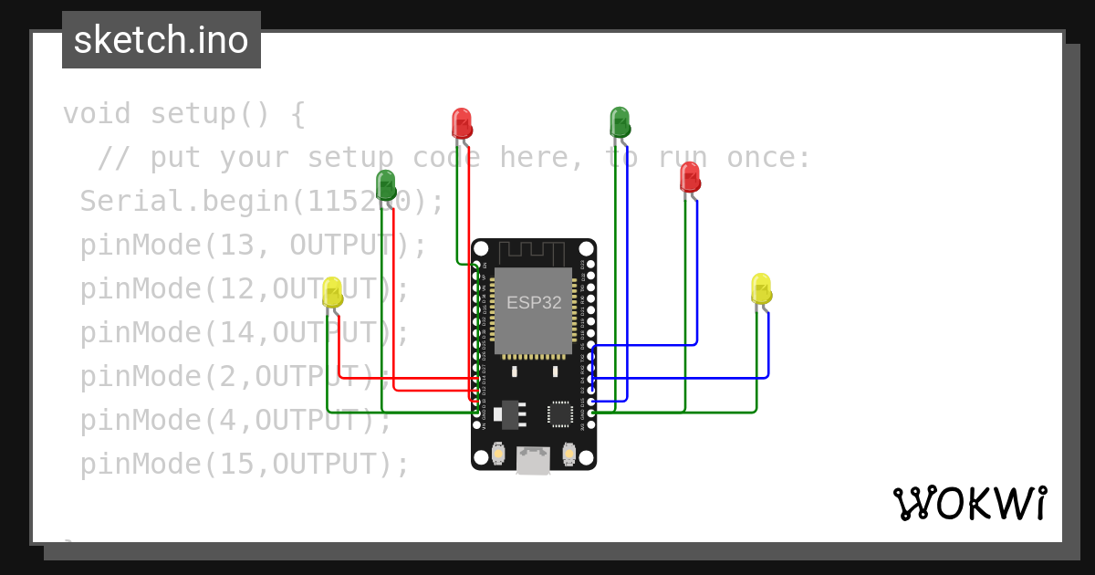 Trafficlight Wokwi Esp32 Stm32 Arduino Simulator 0585