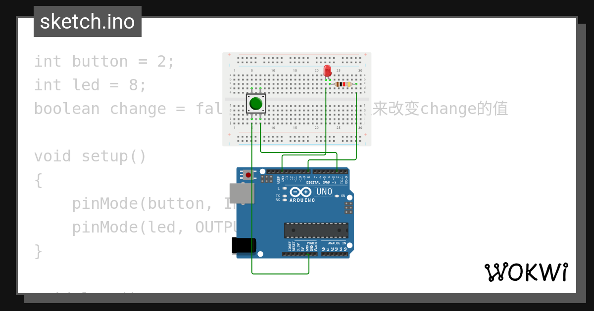 按一次亮再按灭按两次亮灯 Wokwi Esp32 Stm32 Arduino Simulator 3085