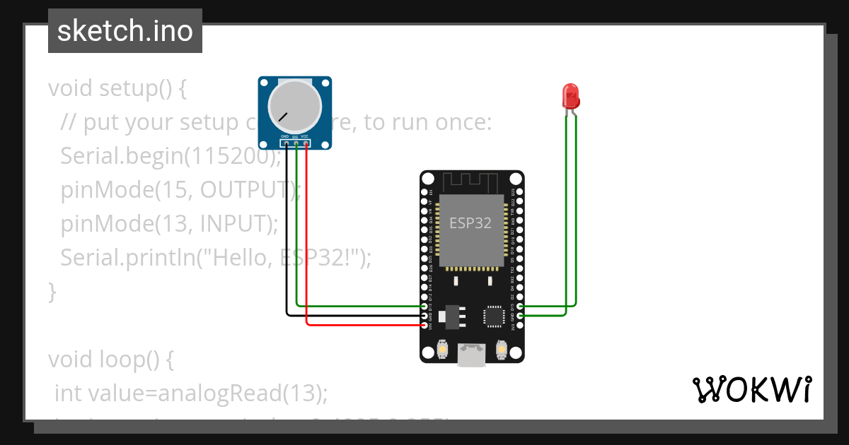 potentiometer - Wokwi ESP32, STM32, Arduino Simulator