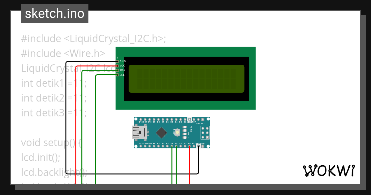 LCD + KARAKTER Copy - Wokwi ESP32, STM32, Arduino Simulator