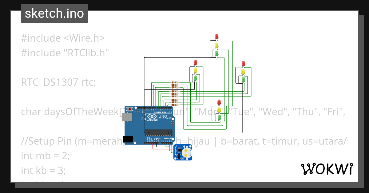 Traffic Light (RTC Moded) - Wokwi ESP32, STM32, Arduino Simulator