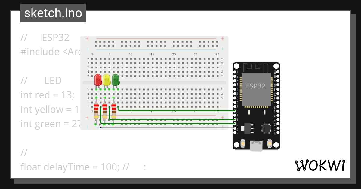 紅綠燈 Wokwi Esp32 Stm32 Arduino Simulator 4457